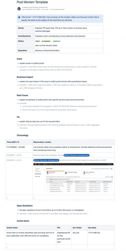Incident & Post Mortem Process - Panji Gautama